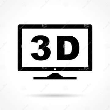 Three dimensions icon stock vector. Illustration of media - 107896345