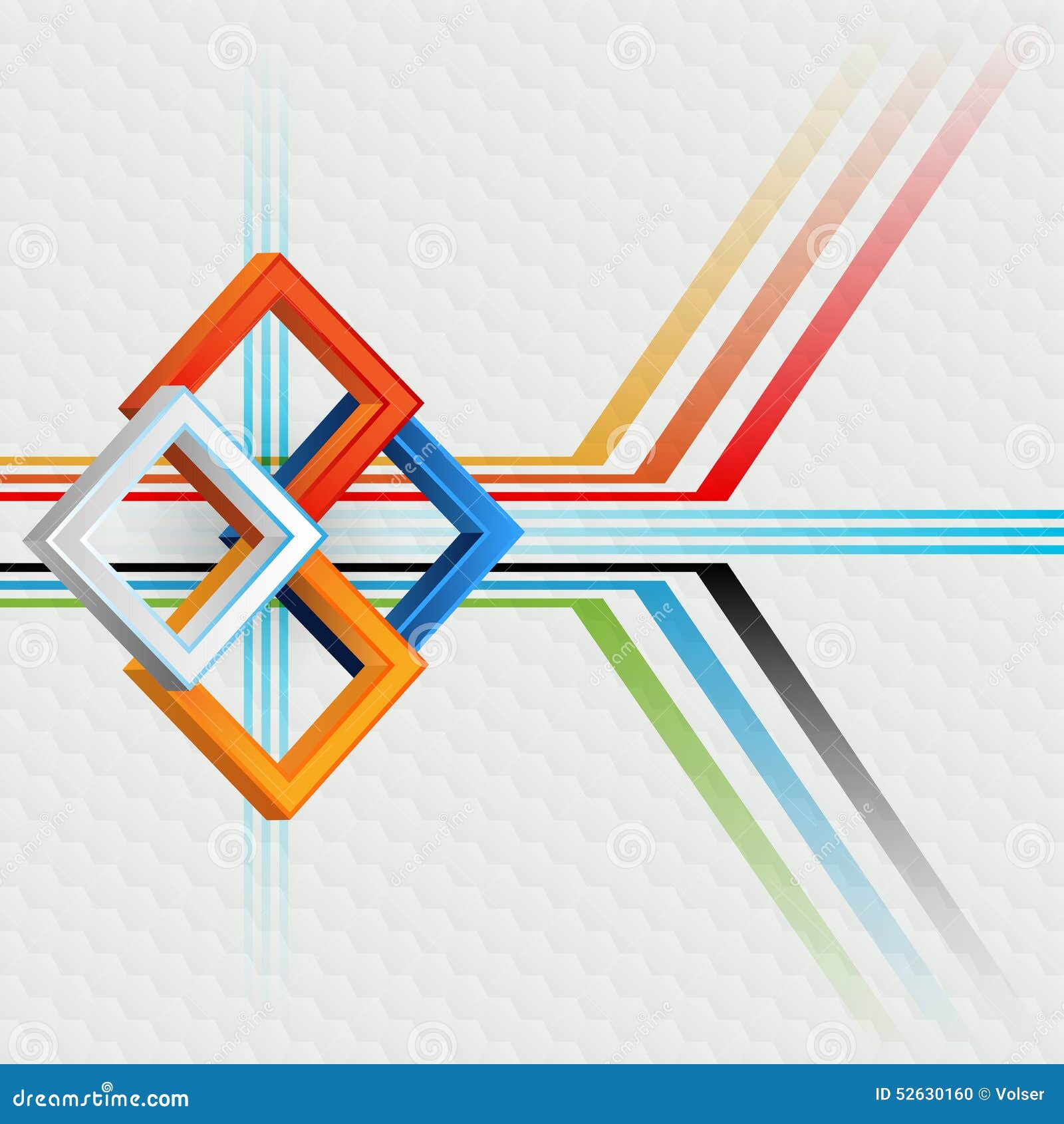 Three Dimensions Squares on Hexagonal Pattern Stock Vector ...