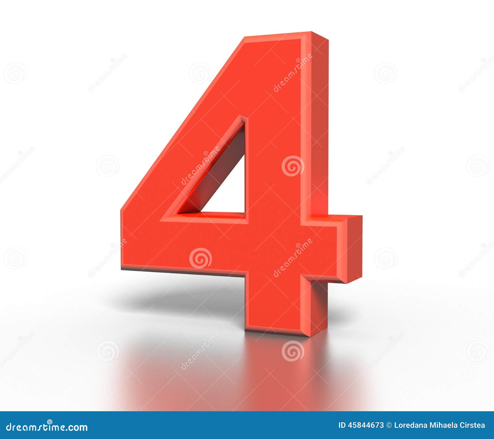 Three Dimentional Red Number Collection - Four Stock Illustration ...