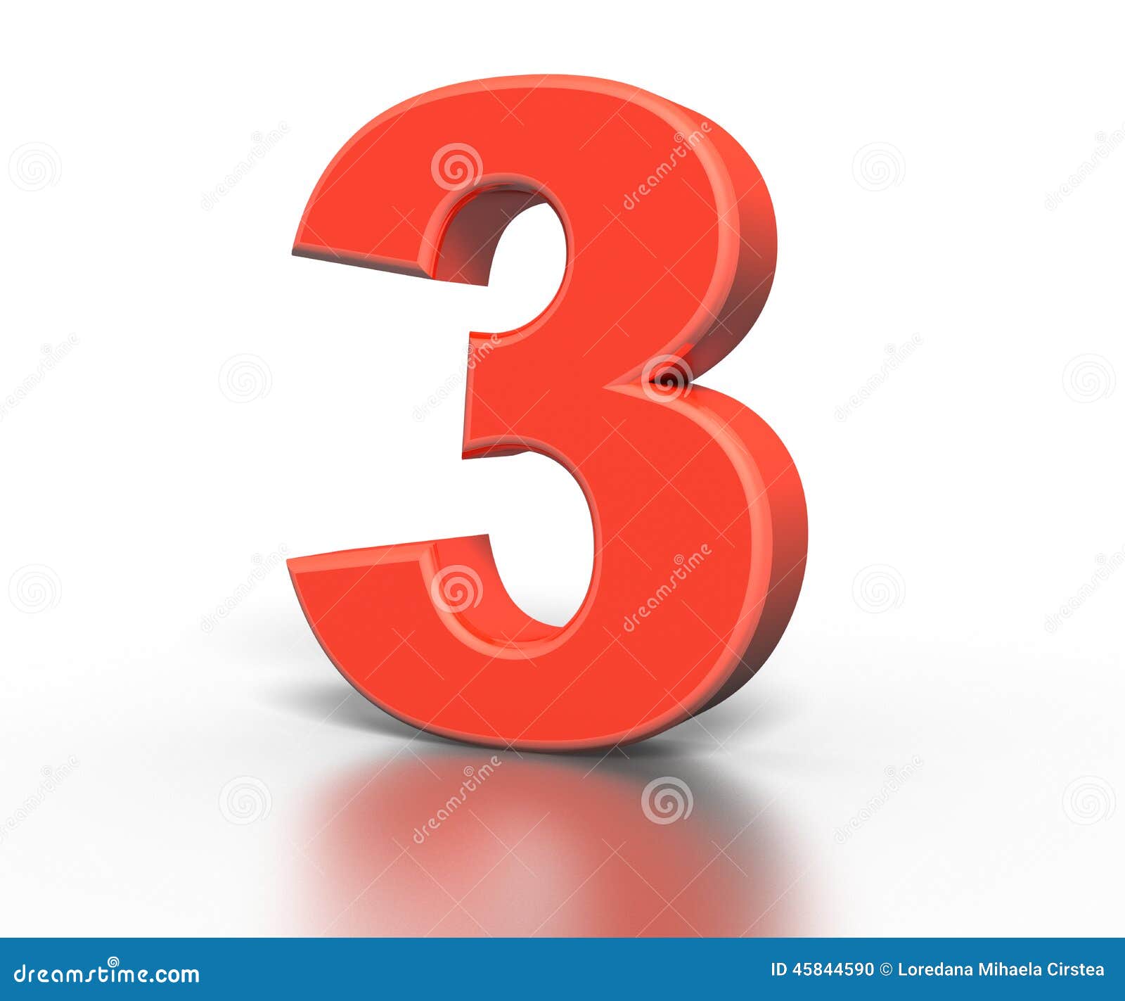 Three Dimentional Red Number Collection - Three Stock Illustration ...