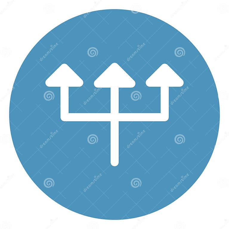 Three Direction Arrow, Pathway Isolated Vector Icon Which Can Be Easily ...