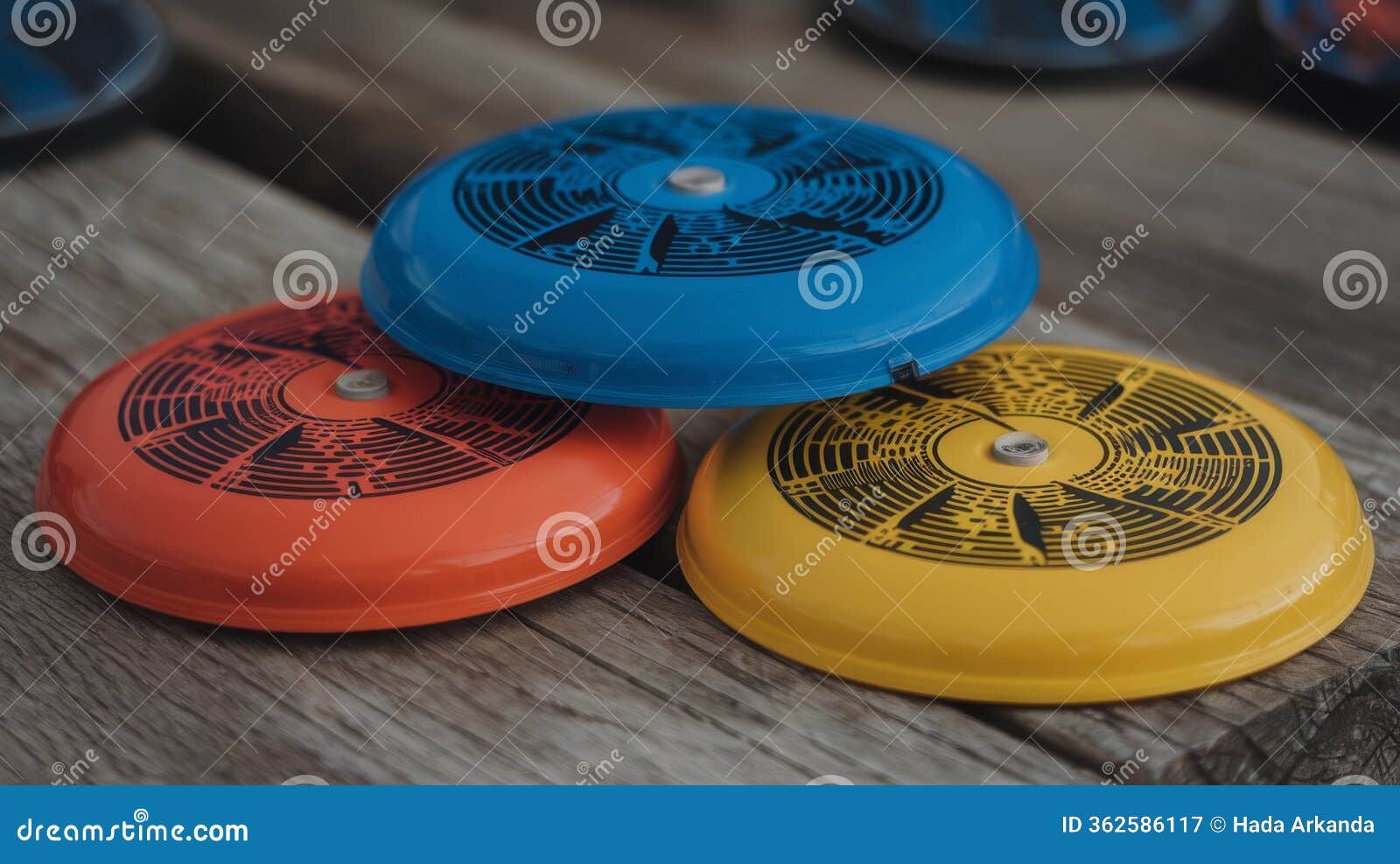 Three Disc Golf Drivers Shown from Top and Bottom Profiles Stock ...