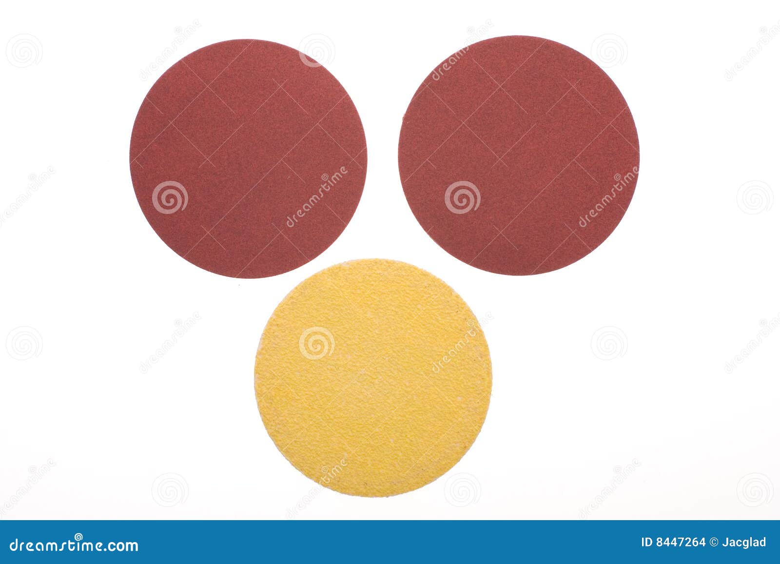 Three disks of sandpaper stock photo. Image of abstract - 8447264