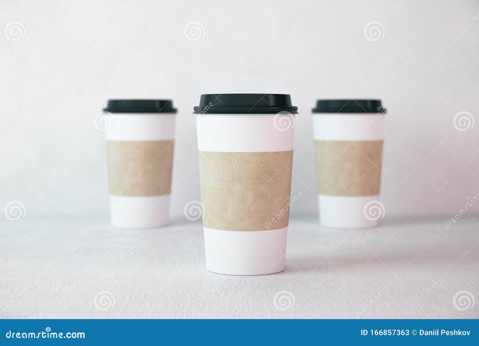 Three disposable paper cup stock illustration. Illustration of cover ...