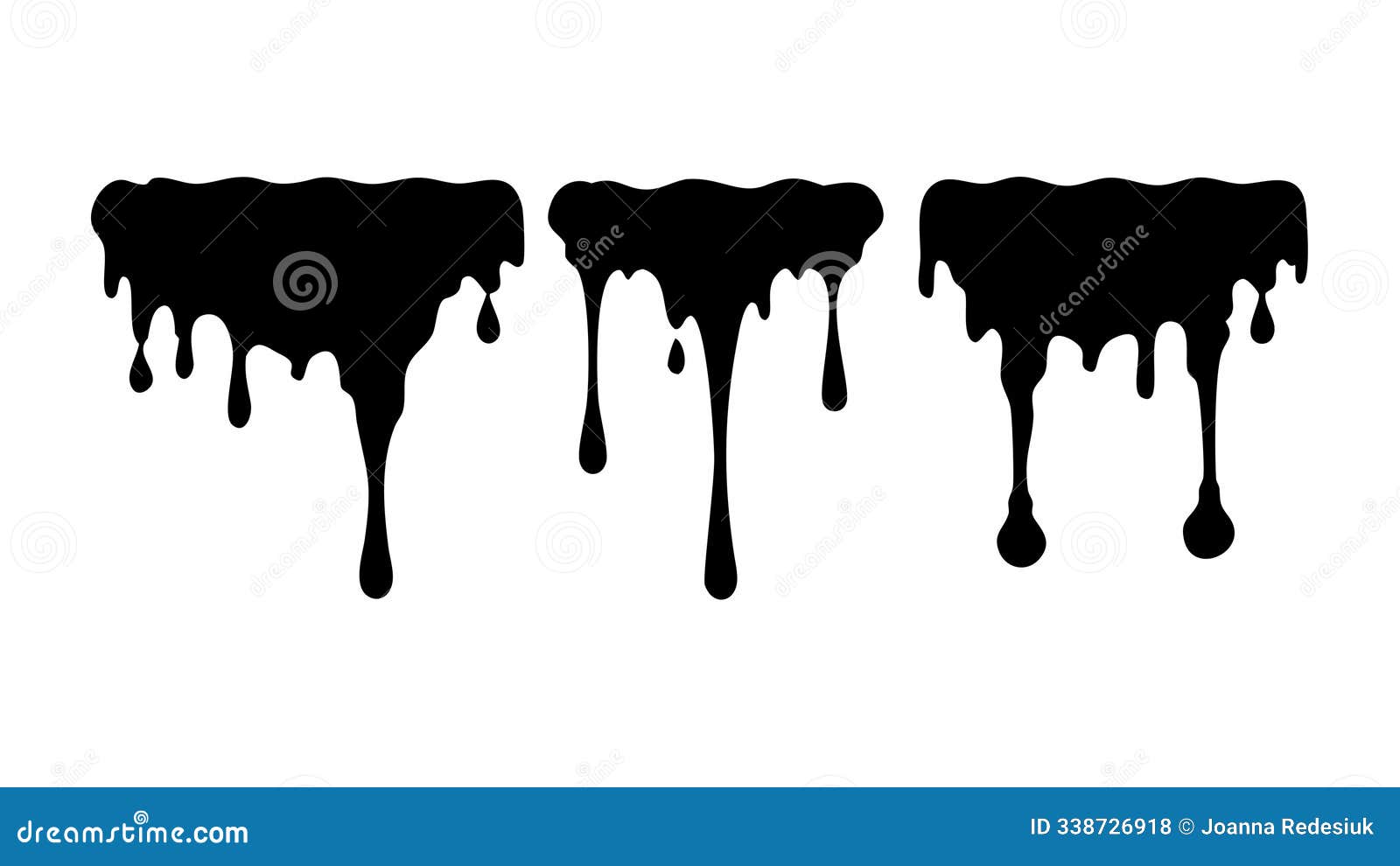 Black Ink Drips. Seamless Dripping Paint Texture. Splatters And ...