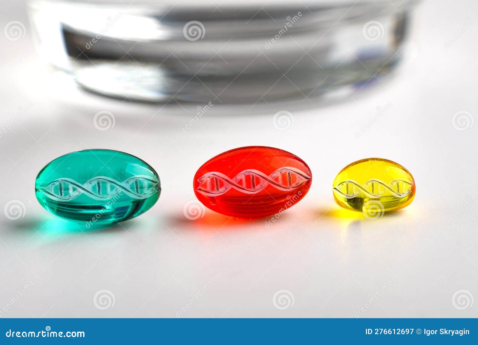 Three DND Pills of Different Colors Close-up. Space for Text Stock ...
