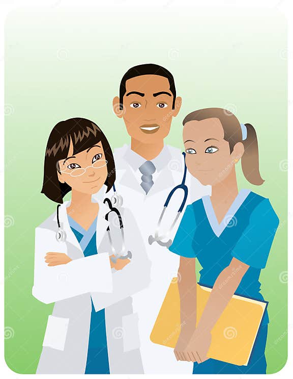 Three Doctors stock vector. Illustration of work, place - 10270134