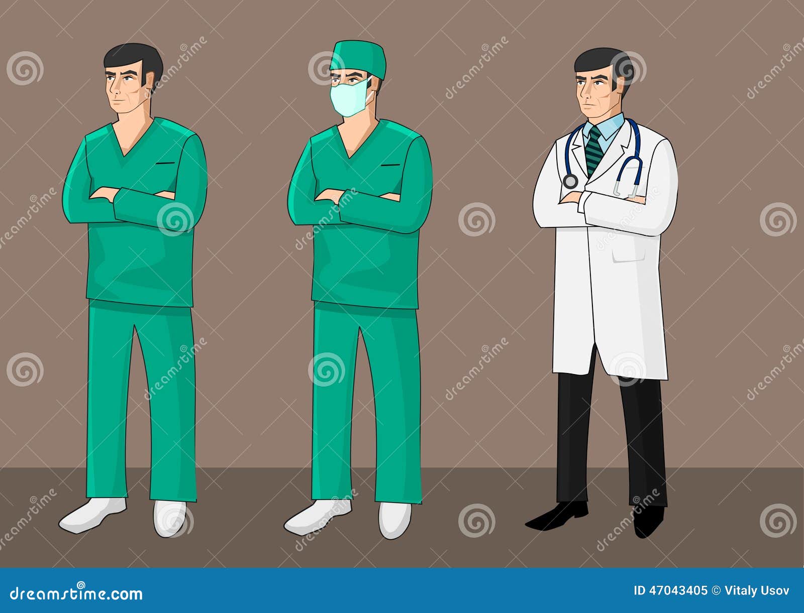 Three Doctors stock vector. Illustration of cartoon, nurse - 47043405