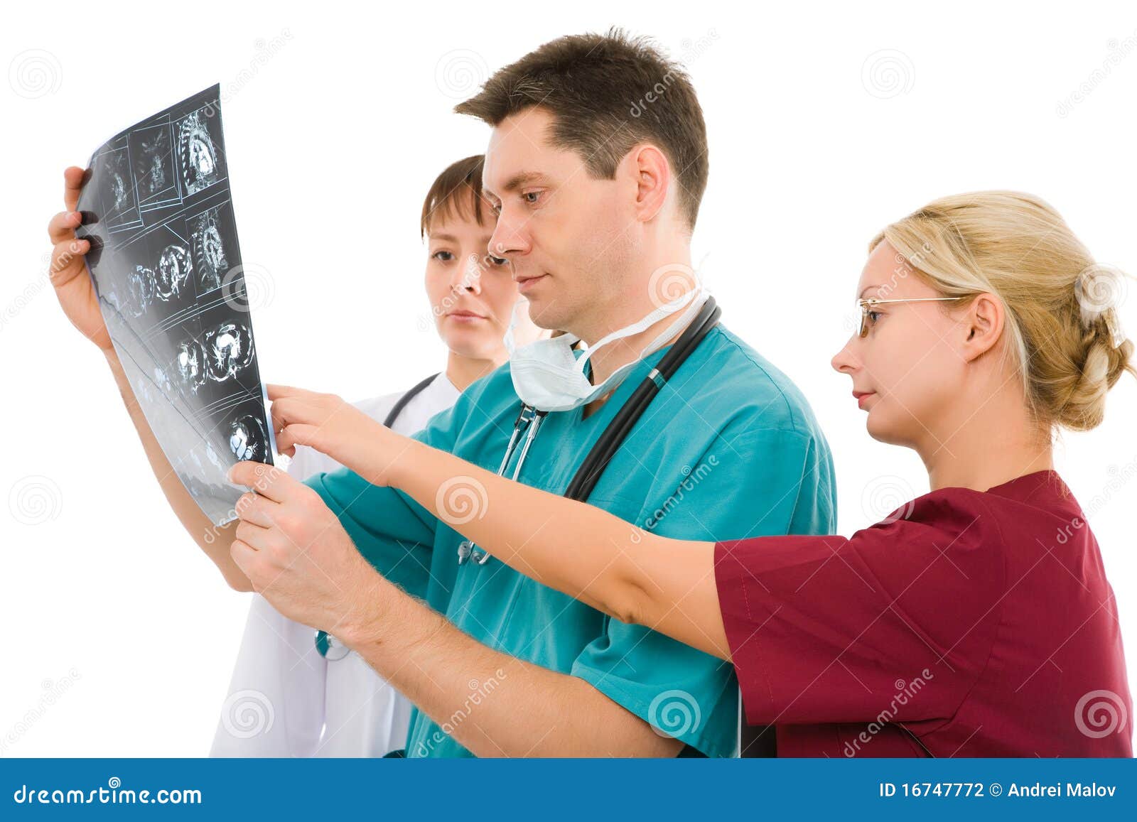 Three Doctors with X-ray Tomogram Stock Photo - Image of medical ...