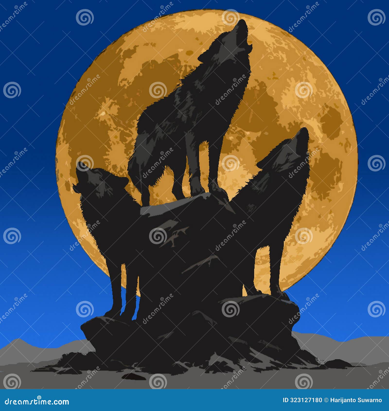 Three dog night stock illustration. Illustration of gold - 323127180