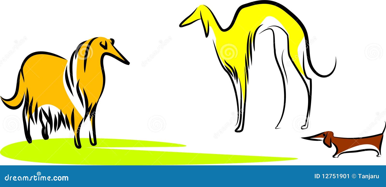 Three dogs stock vector. Illustration of simple, meeting - 12751901