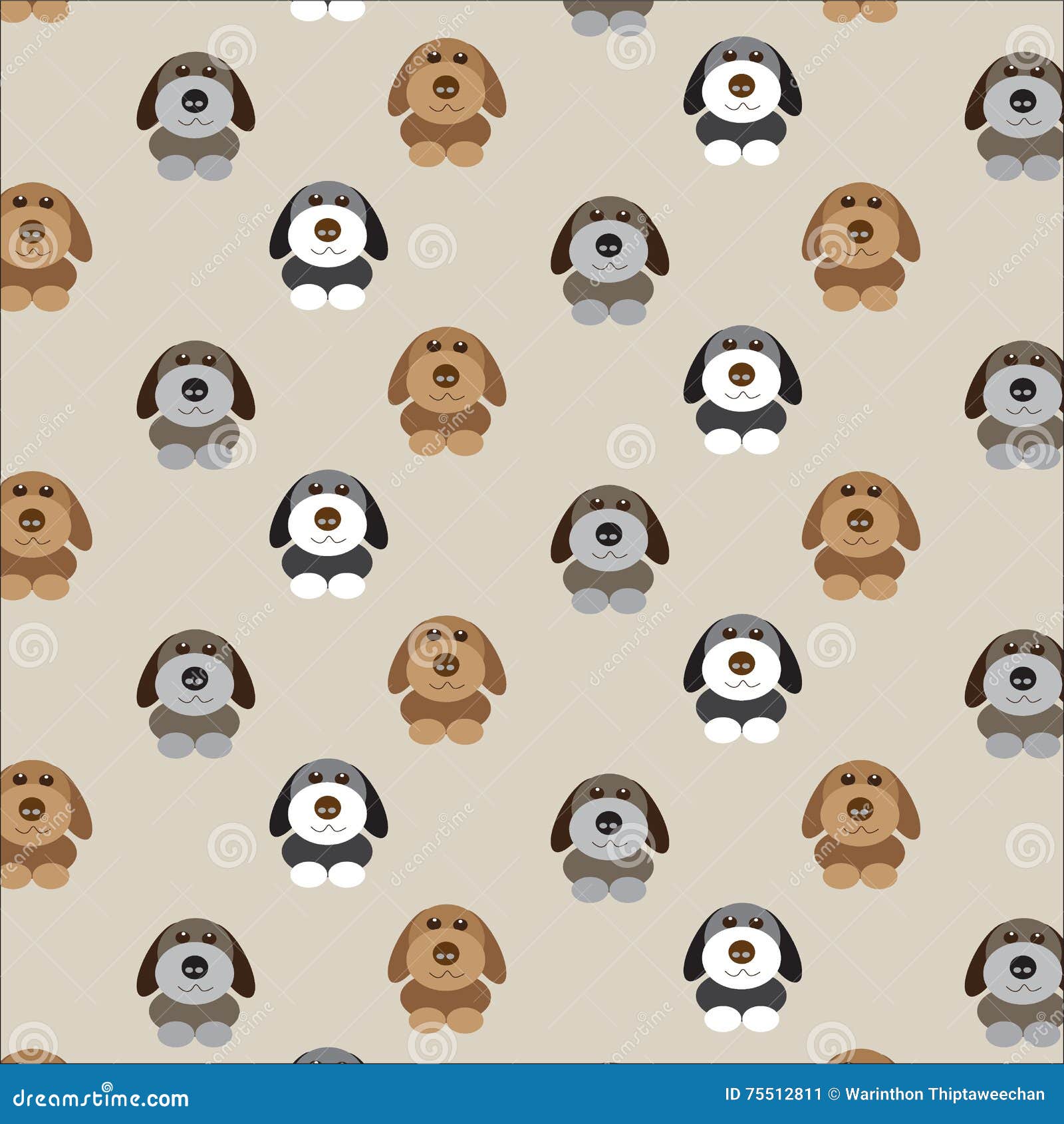 Three Dogs Pattern Background Stock Vector - Illustration of texture ...