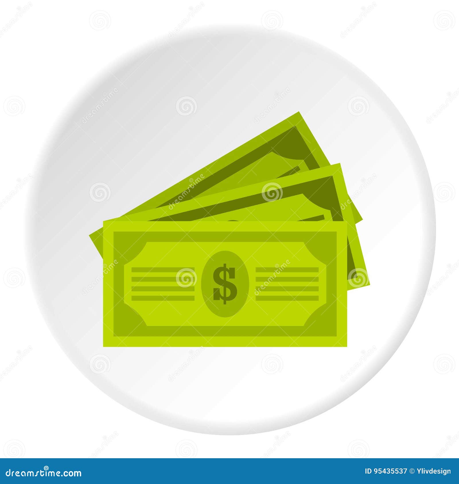 Three Dollar Bills Icon Circle Stock Vector - Illustration of economic ...