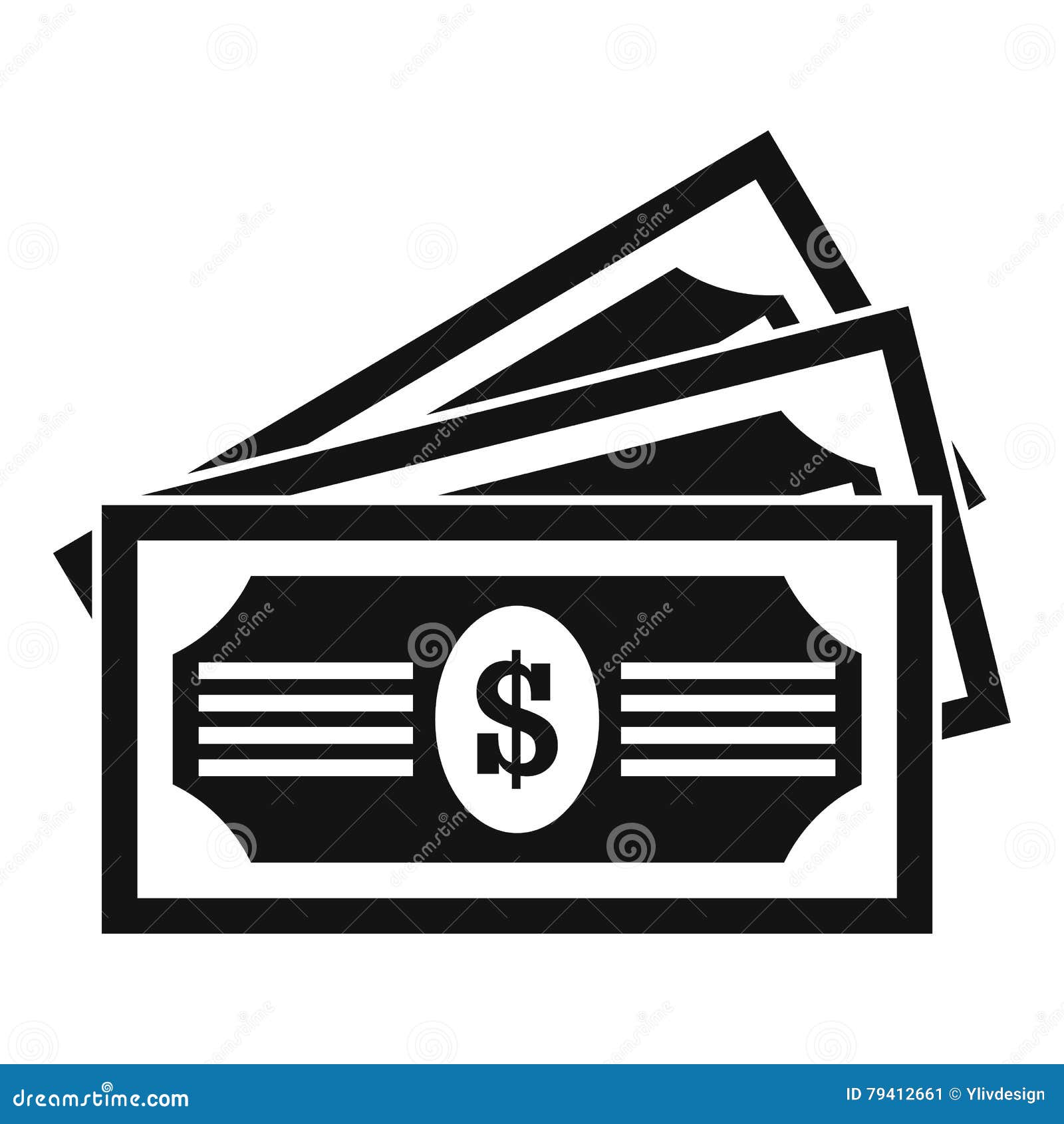 Three Dollar Bills Icon Simple Style Stock Illustrations – 6 Three ...