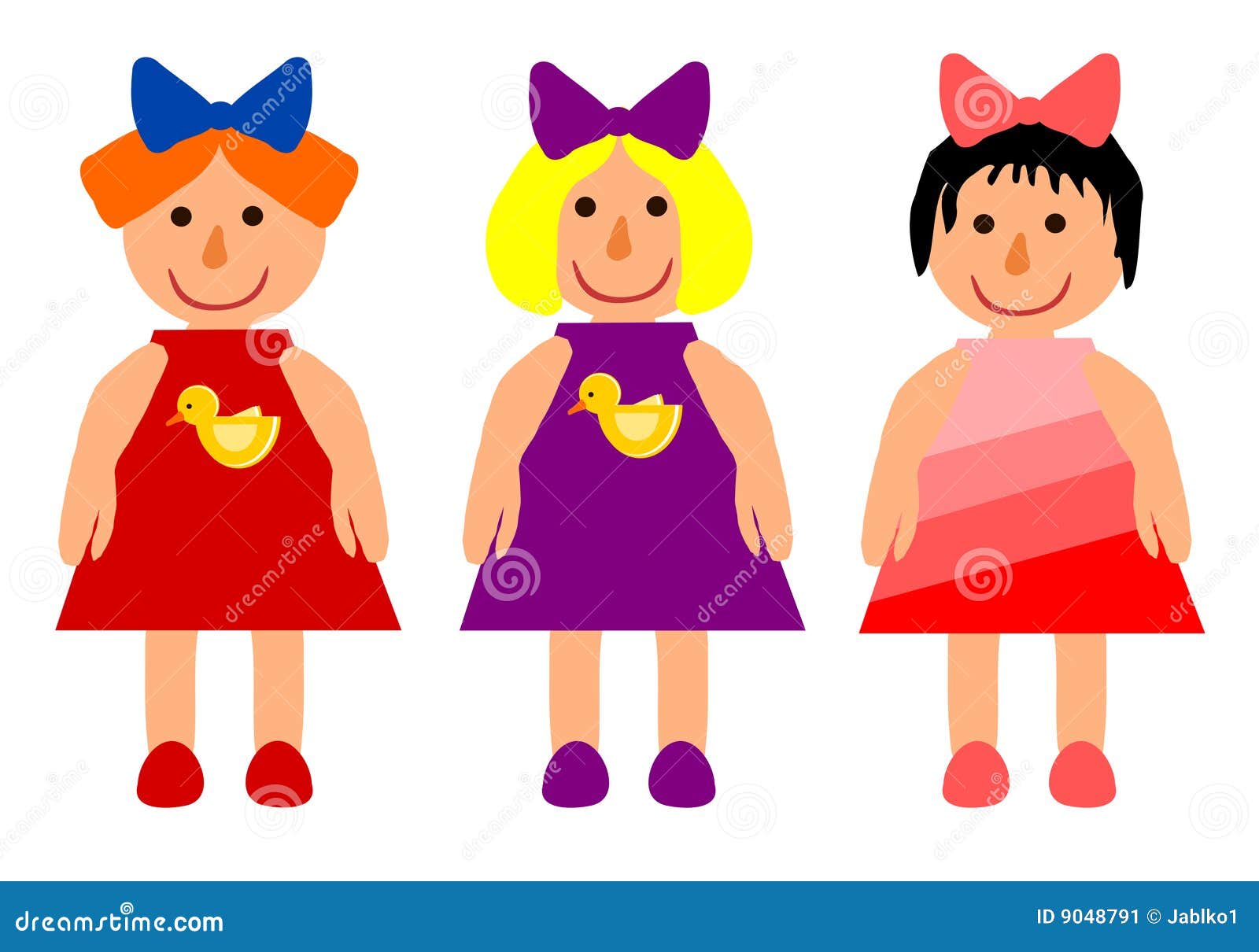 Three Dolls Royalty-Free Cartoon | CartoonDealer.com #9048791