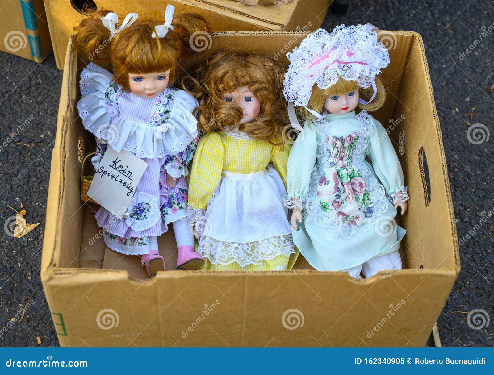 Three Dolls in a Box Abandoned Stock Image - Image of toys, fashion ...