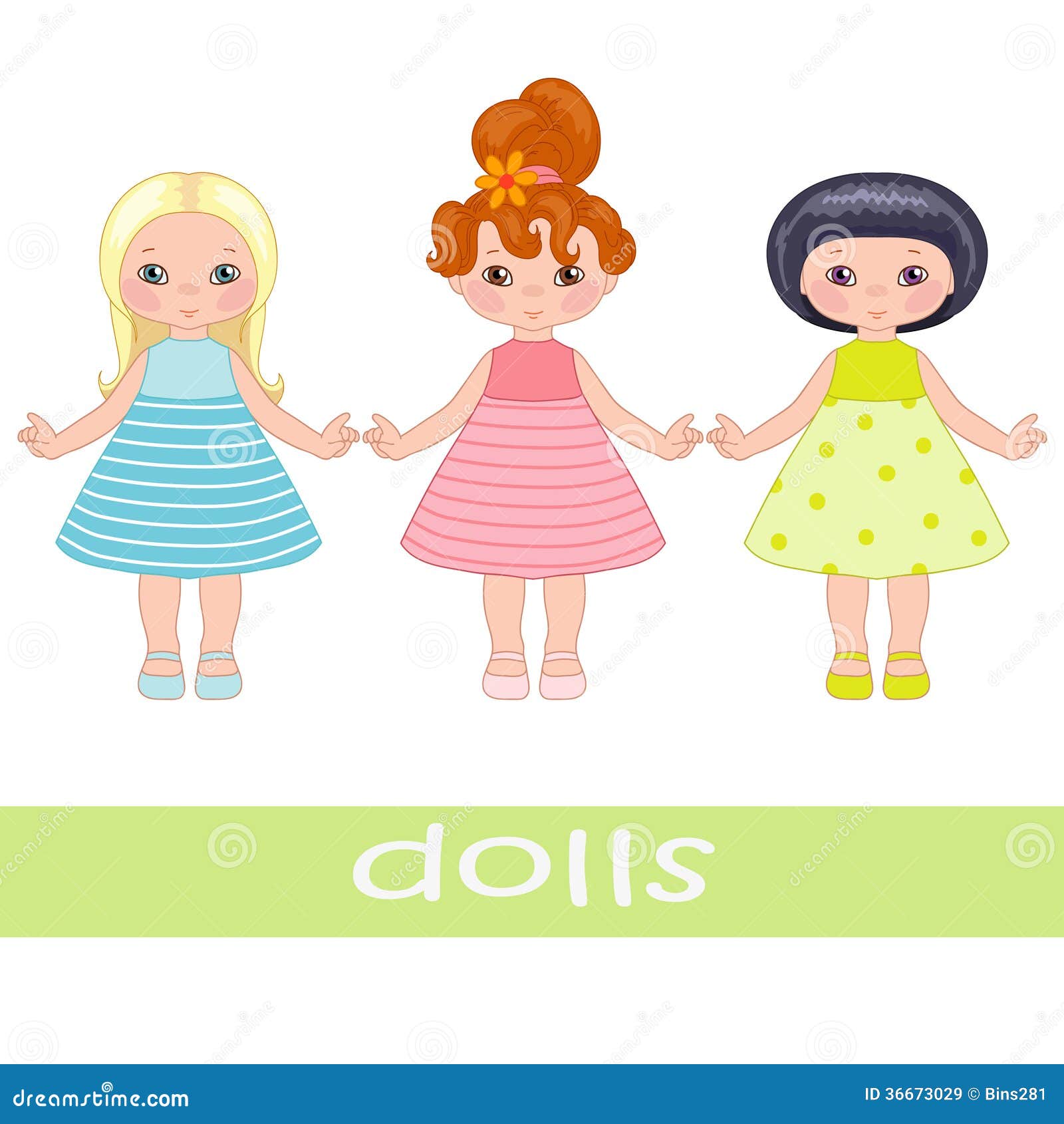 Three Dolls Royalty-Free Cartoon | CartoonDealer.com #9048791