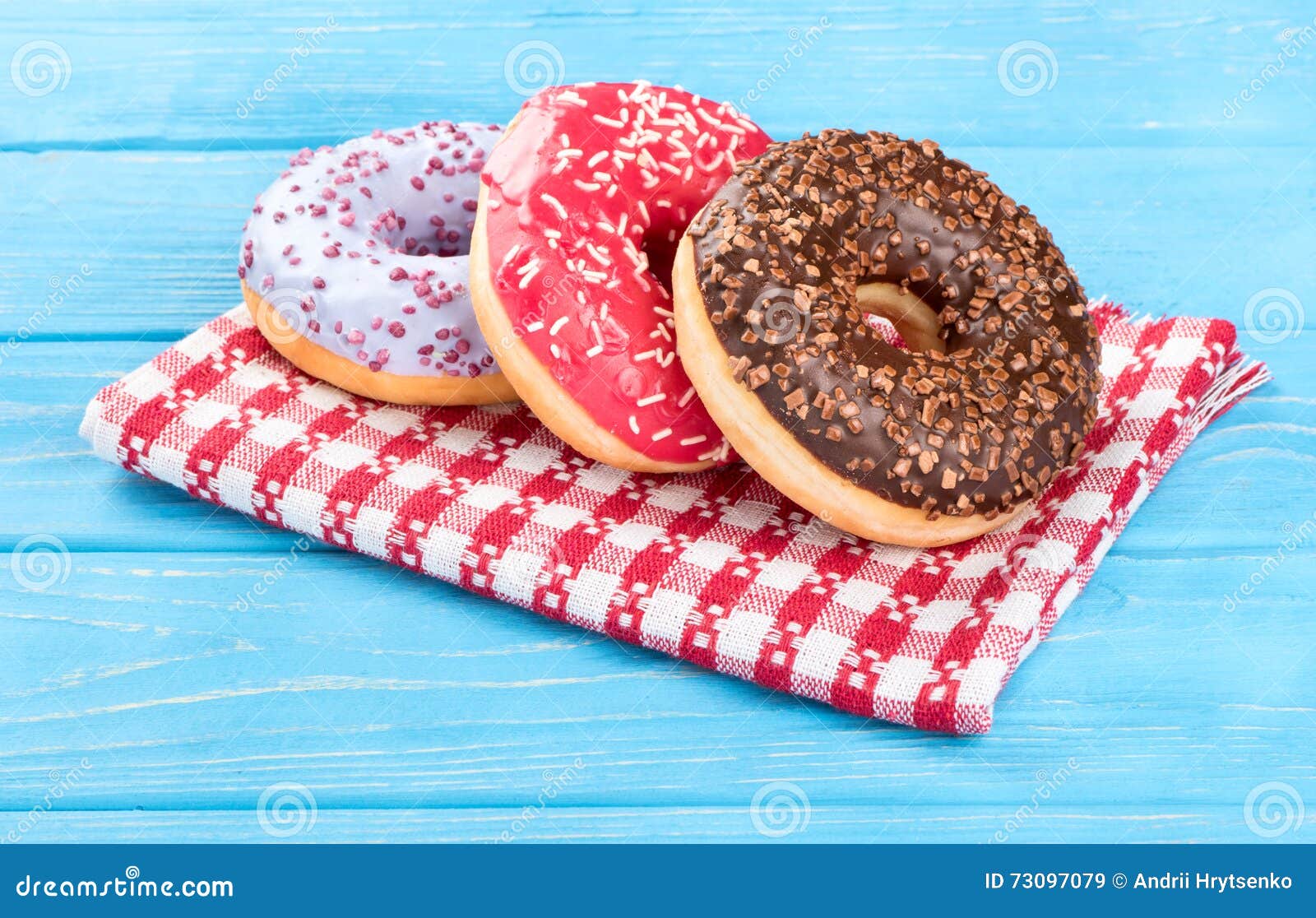 Three donut stock image. Image of delicious, breakfast - 73097079