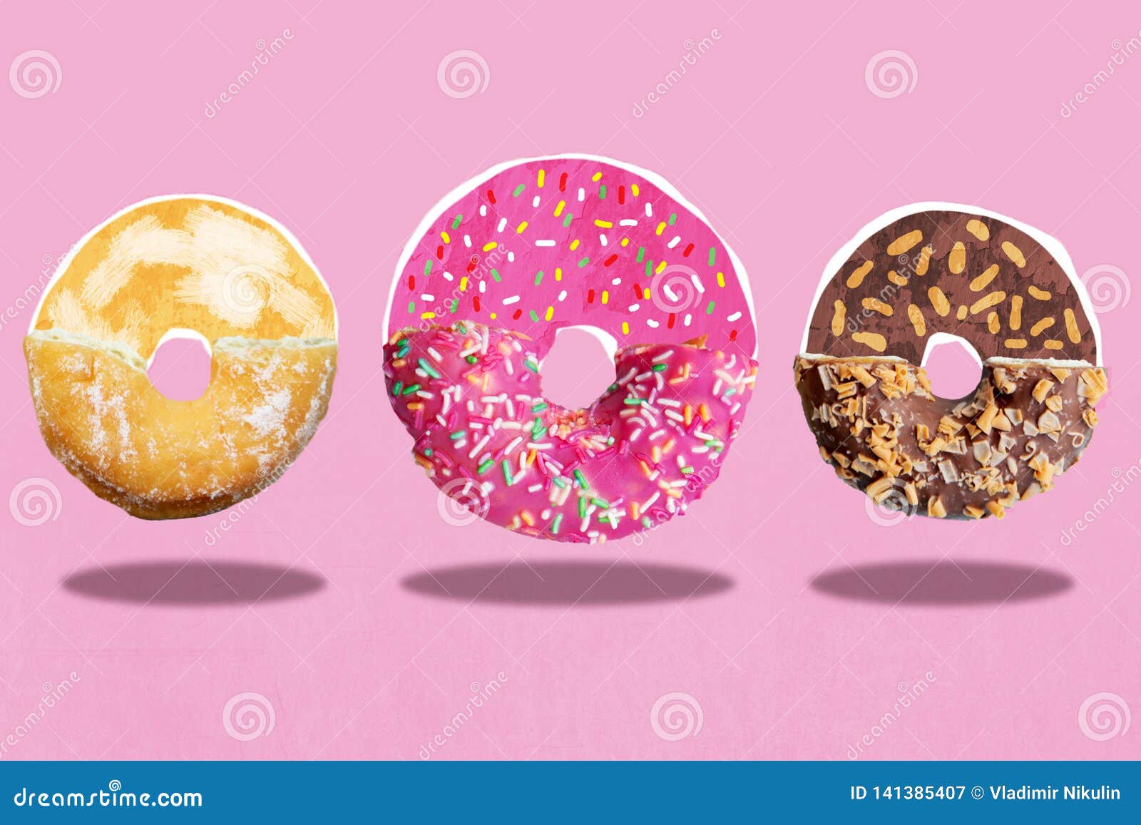 Three Donuts. Vector Illustration. | CartoonDealer.com #54595261