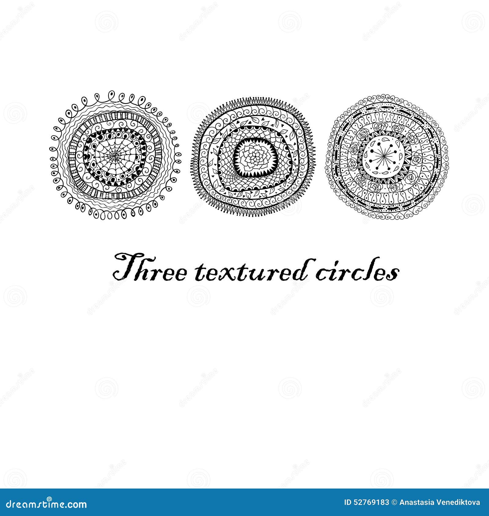 Three Doodle Circles Background. Stock Vector - Illustration of modern ...