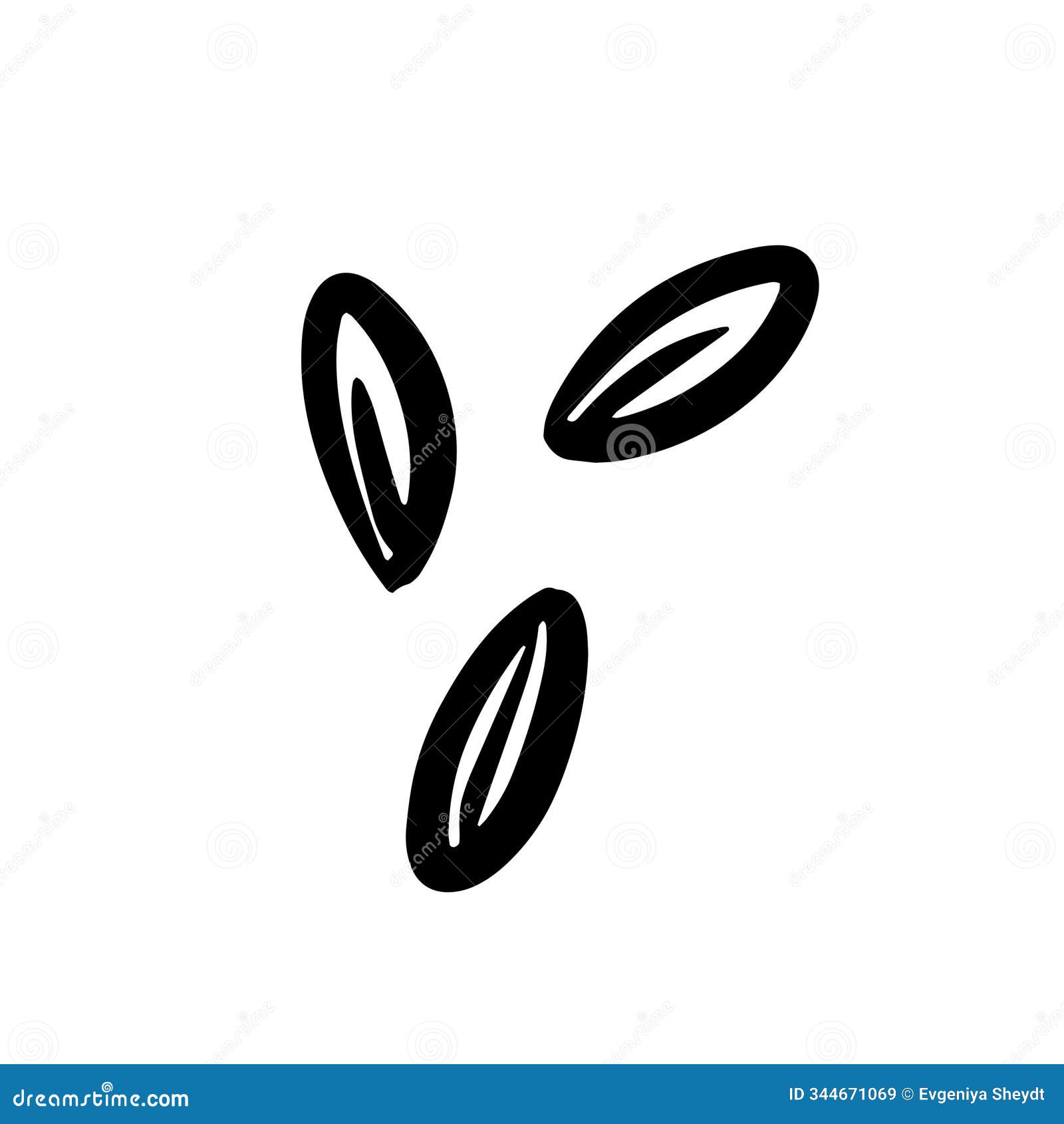 Three Doodle Seeds are Arranged on a Plain White Background ...