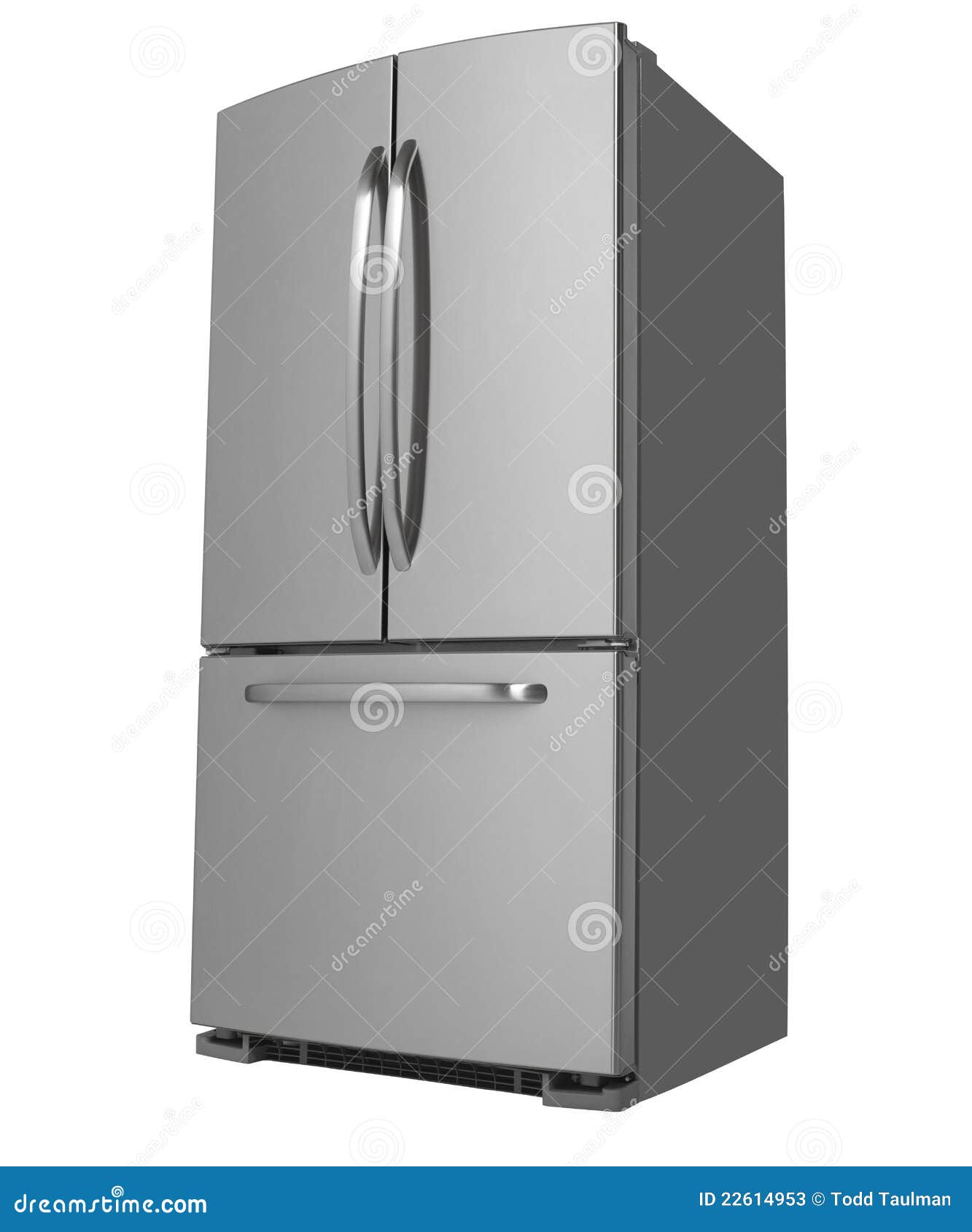 Three Door Refrigerator Facing Left Stock Image - Image of electrical ...