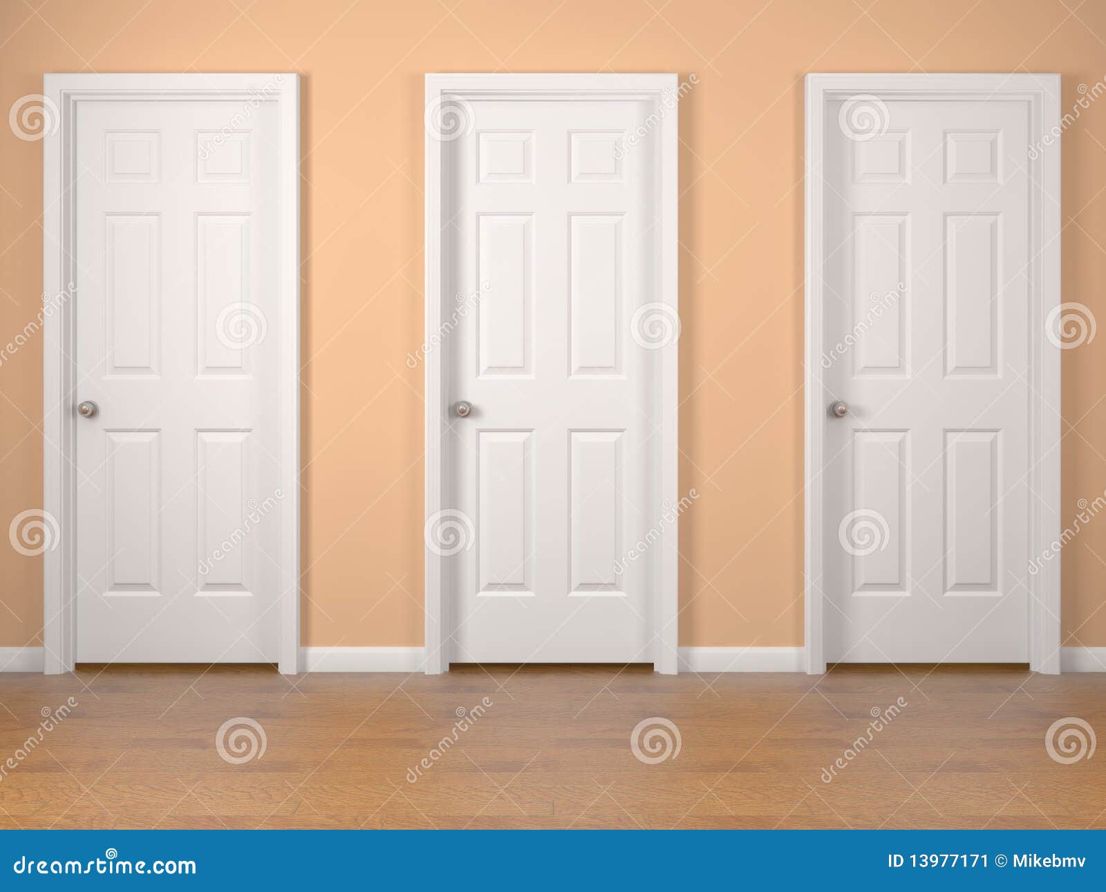 Three doors stock illustration. Illustration of select - 13977171