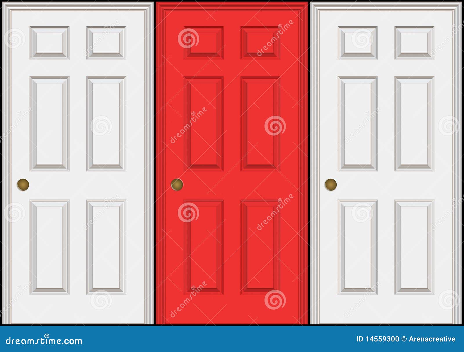 Three Doors stock illustration. Illustration of decision - 14559300