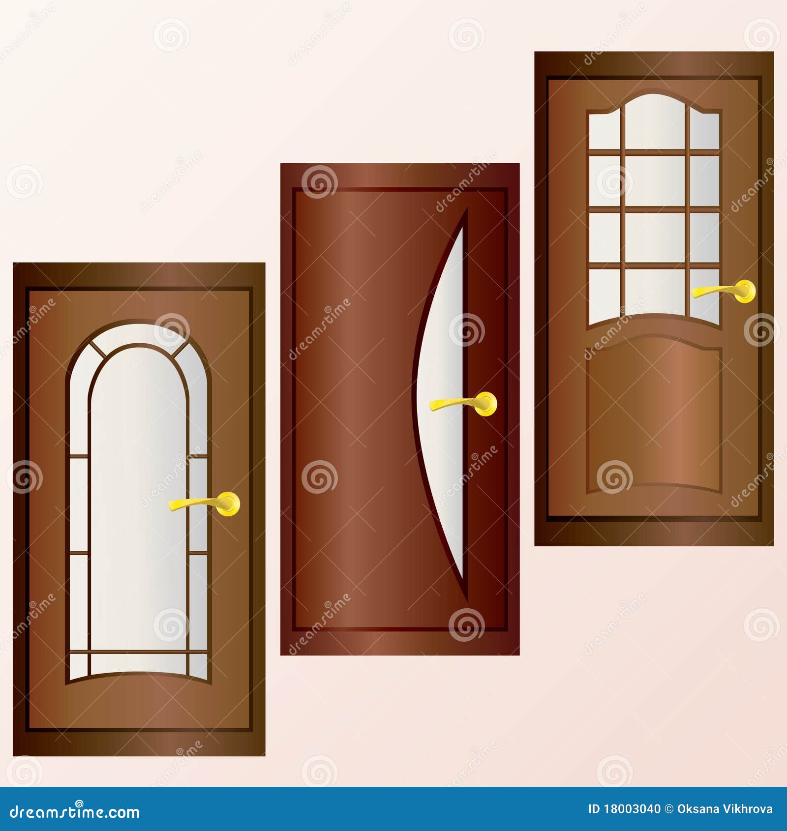 Three doors. stock vector. Illustration of keyhole, isolated - 18003040