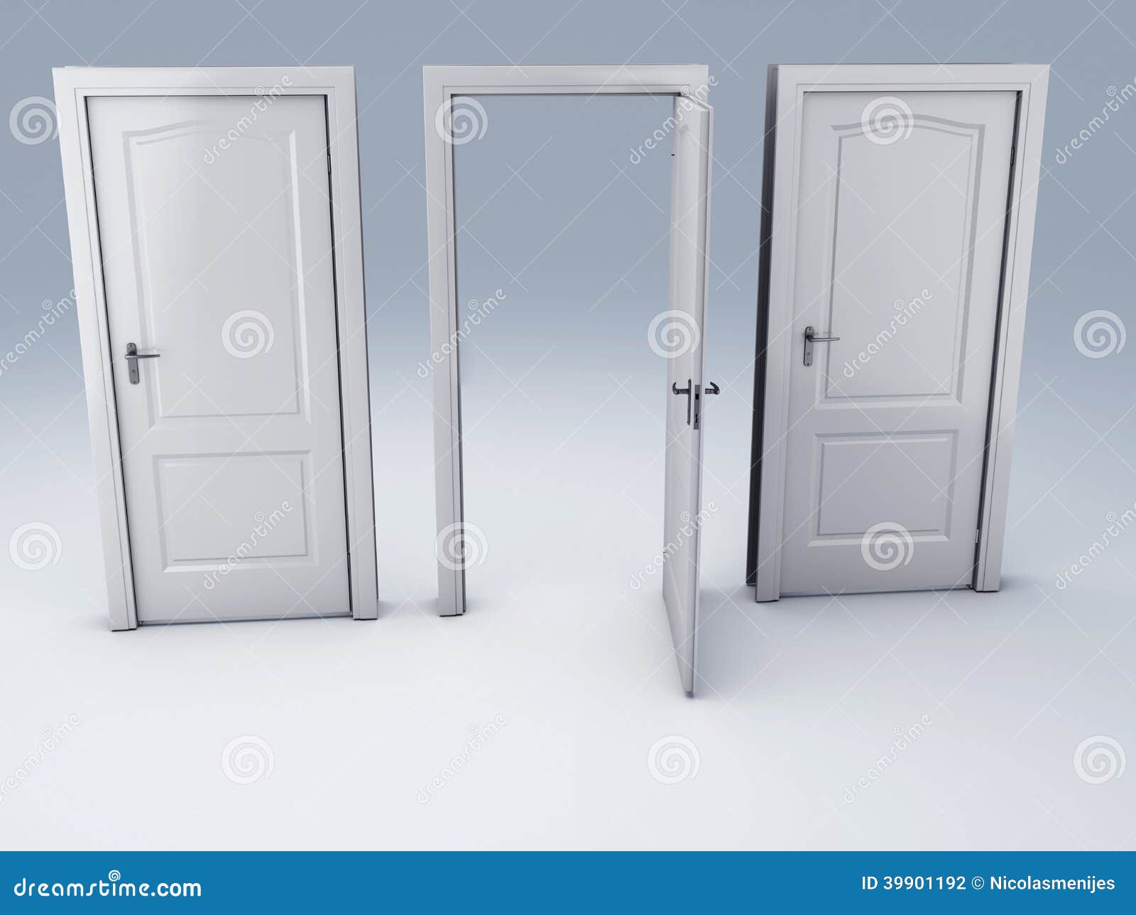 Three Doors, Choice Concept Stock Illustration - Illustration of hope ...