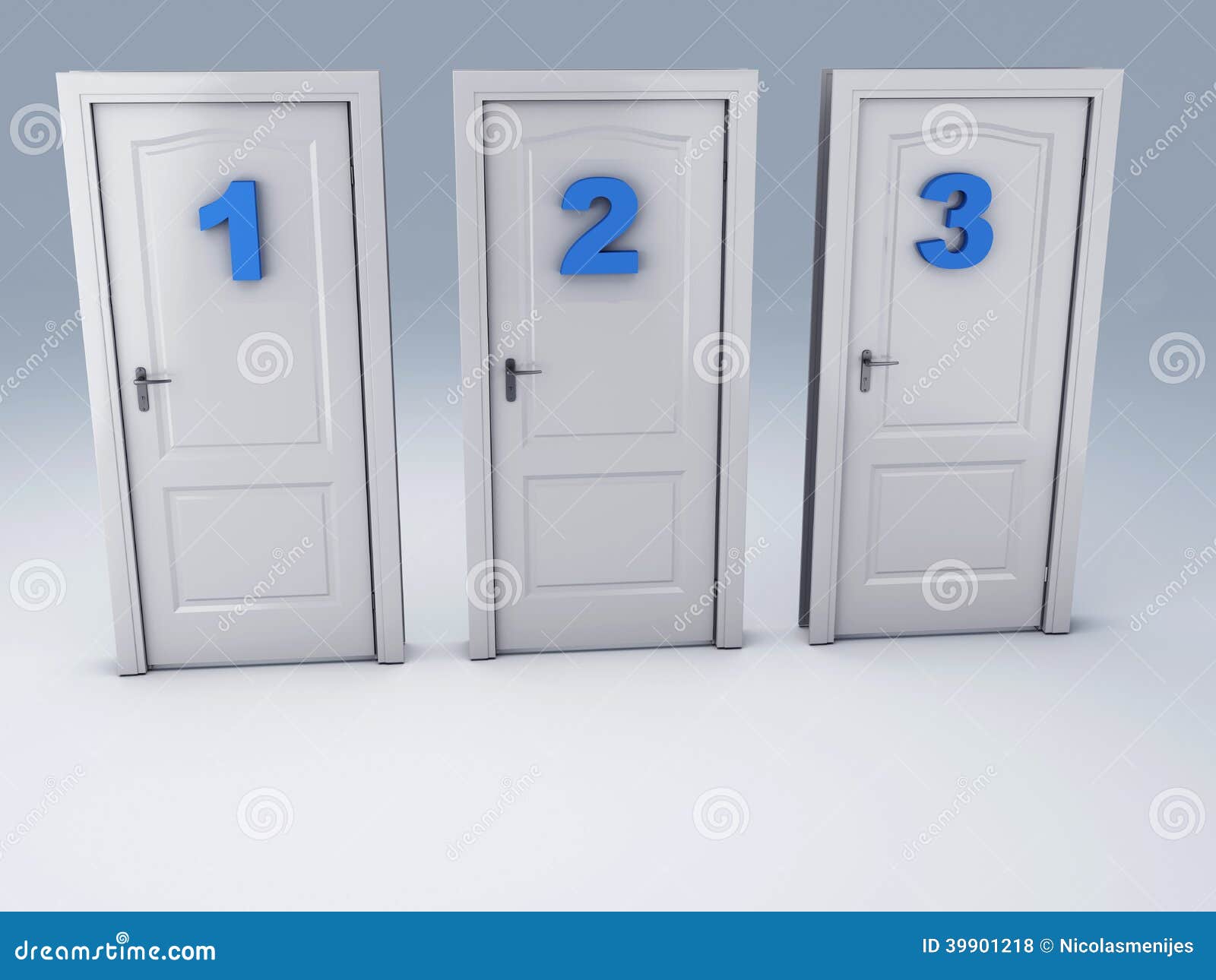 Three Doors, Choice Concept Stock Illustration - Illustration of dream ...