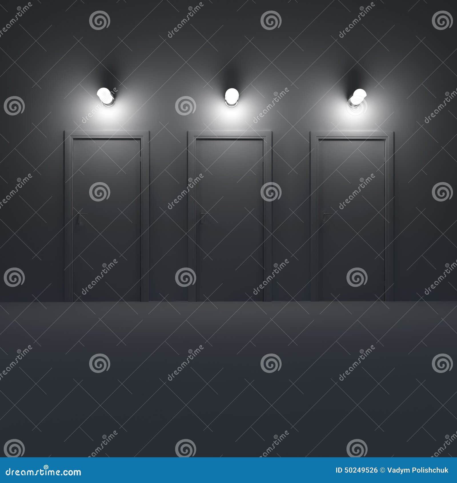 Three Doors, Question Marks Cartoon Vector | CartoonDealer.com #97606675