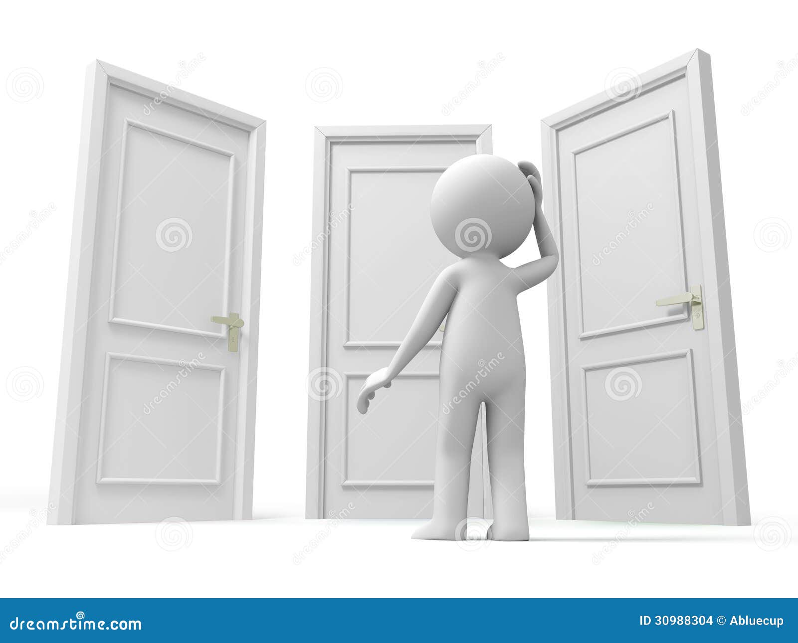 Three doors stock illustration. Illustration of character - 30988304