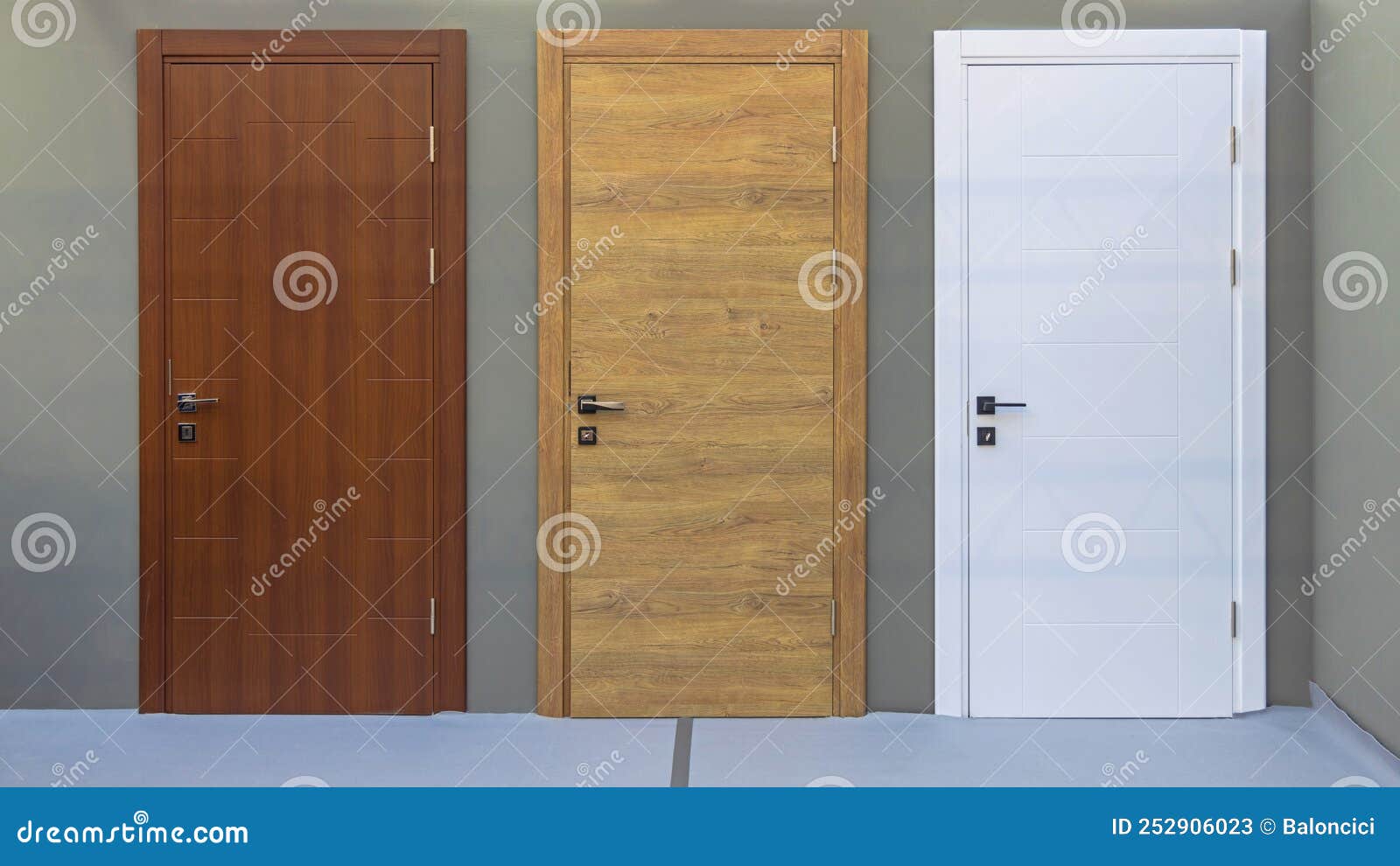 Three Doors Home stock image. Image of white, handle - 252906023