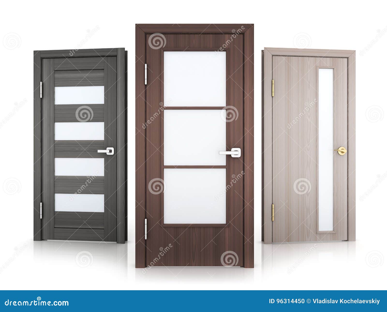 Three doors row stock illustration. Illustration of white - 96314450
