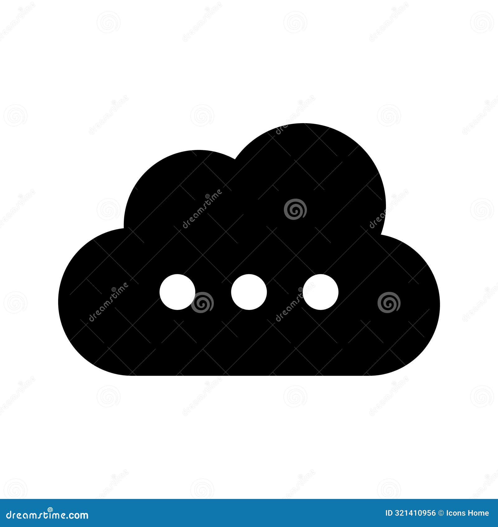 Three Dots on Cloud Showing Concept Icon of Cloud Menu Stock ...