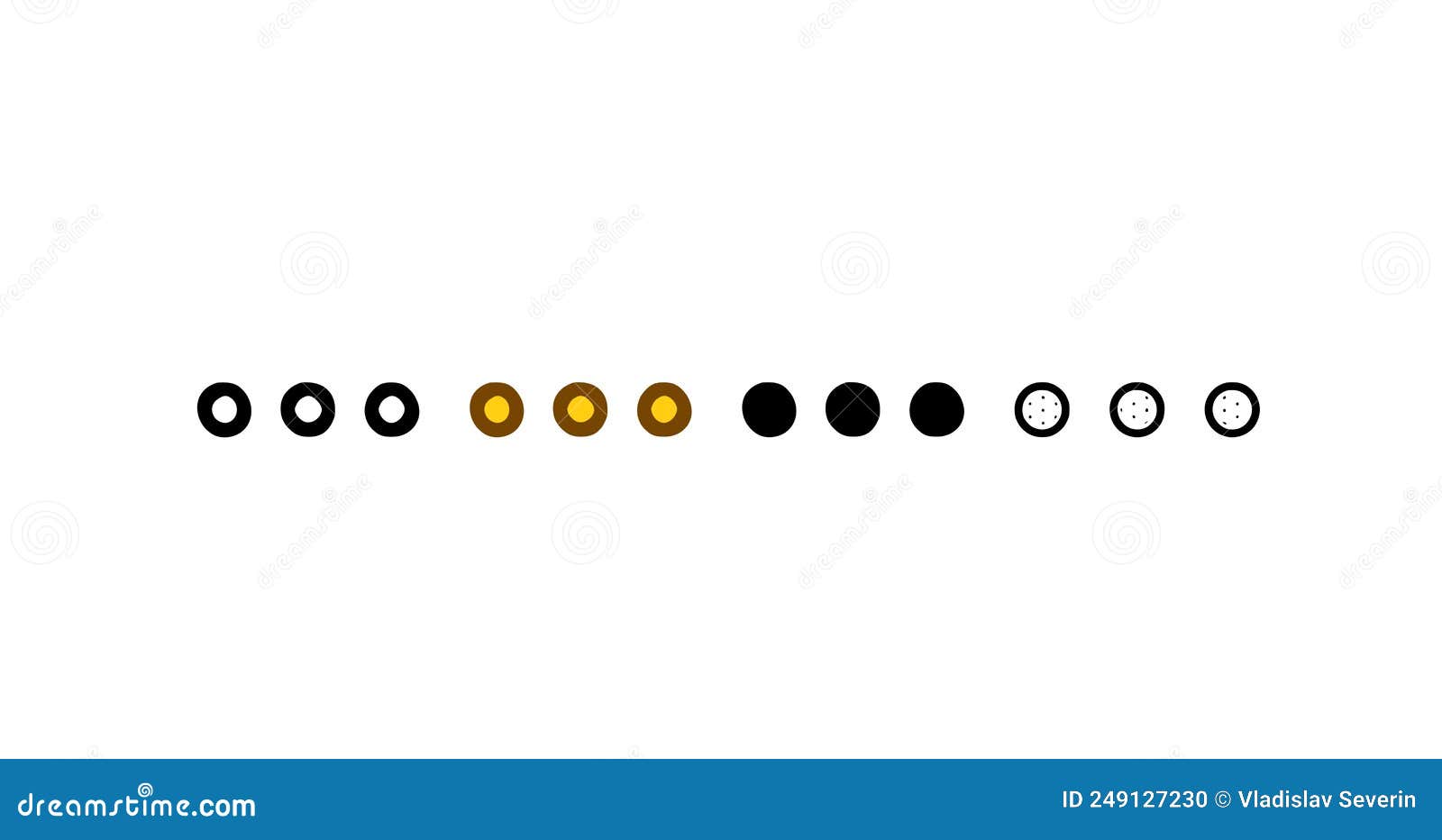 Three Dots Icon Set in Different Styles Stock Illustration ...