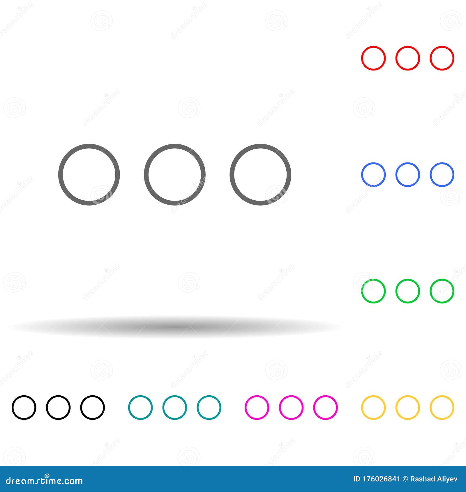 Three Dots Multi Color Set Icon. Simple Thin Line, Outline Vector of ...