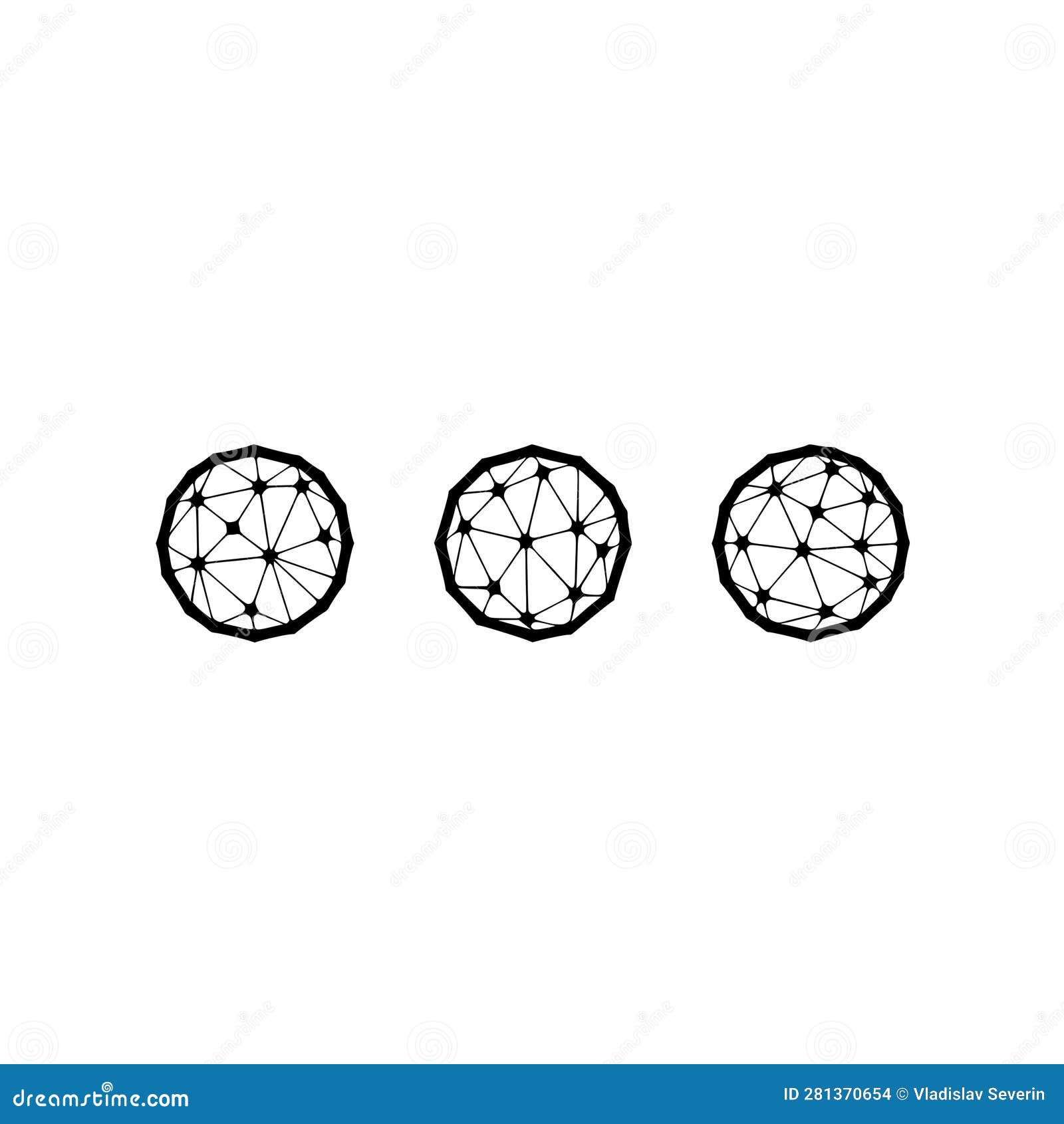 Three Dots Polygonal Vector Icon Stock Illustration - Illustration of ...