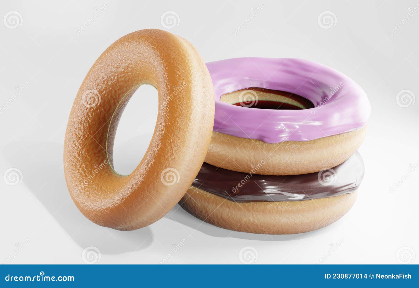 Three Doughnuts stock illustration. Illustration of fresh - 230877014