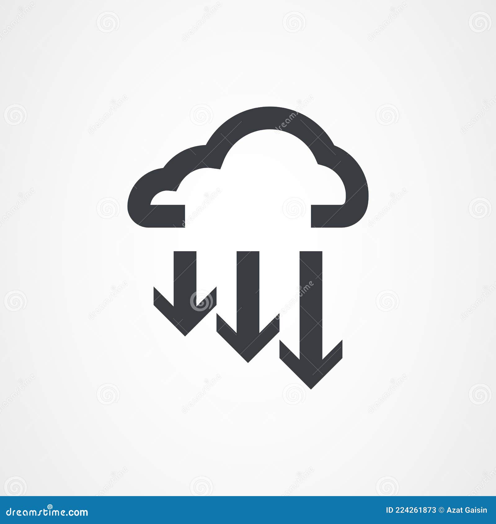 Three Downloading Arrow and Computing Cloud, Arrow Icon Stock ...