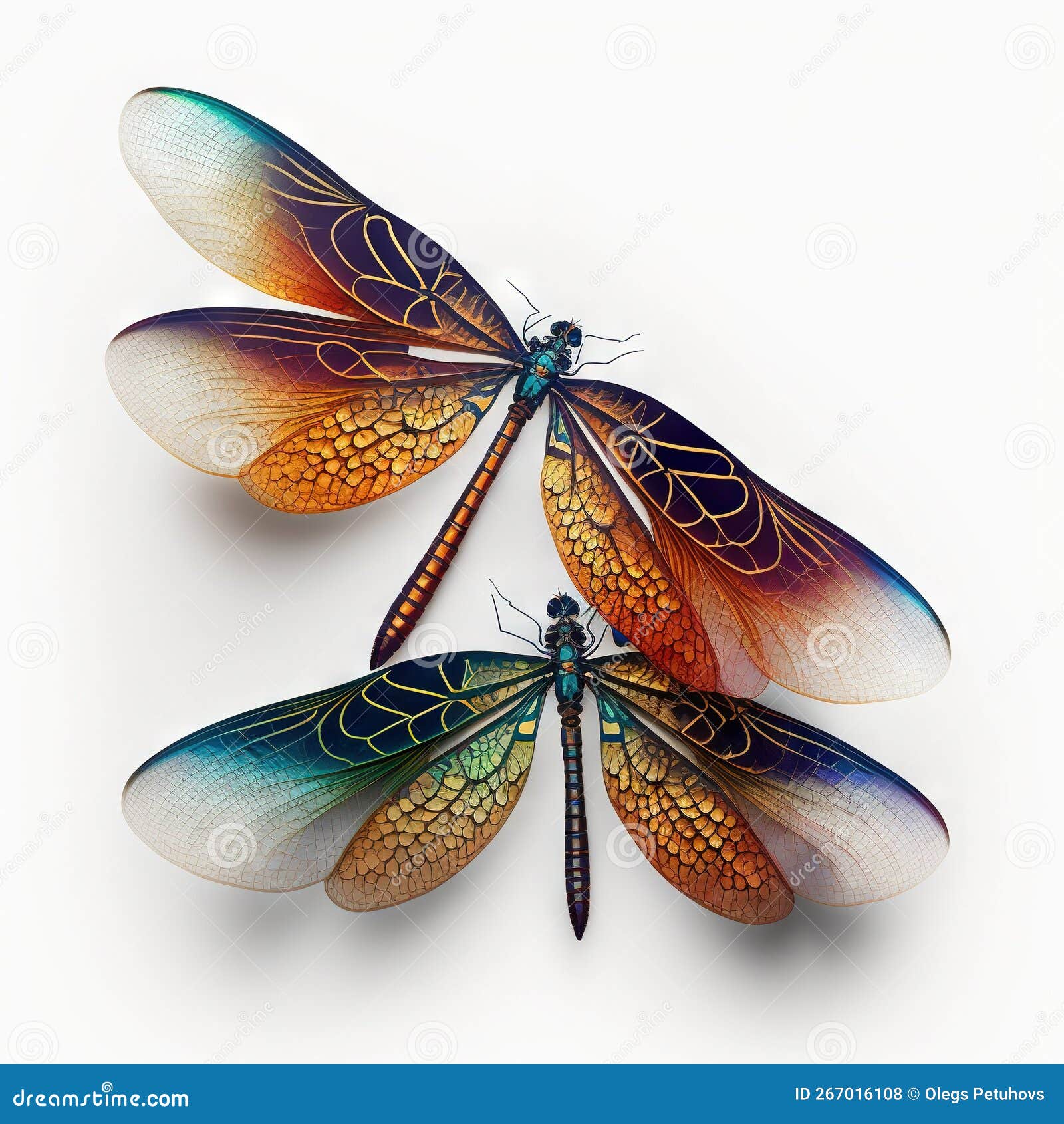 Three Dragonflies are Sitting on a White Surface Together, with One ...