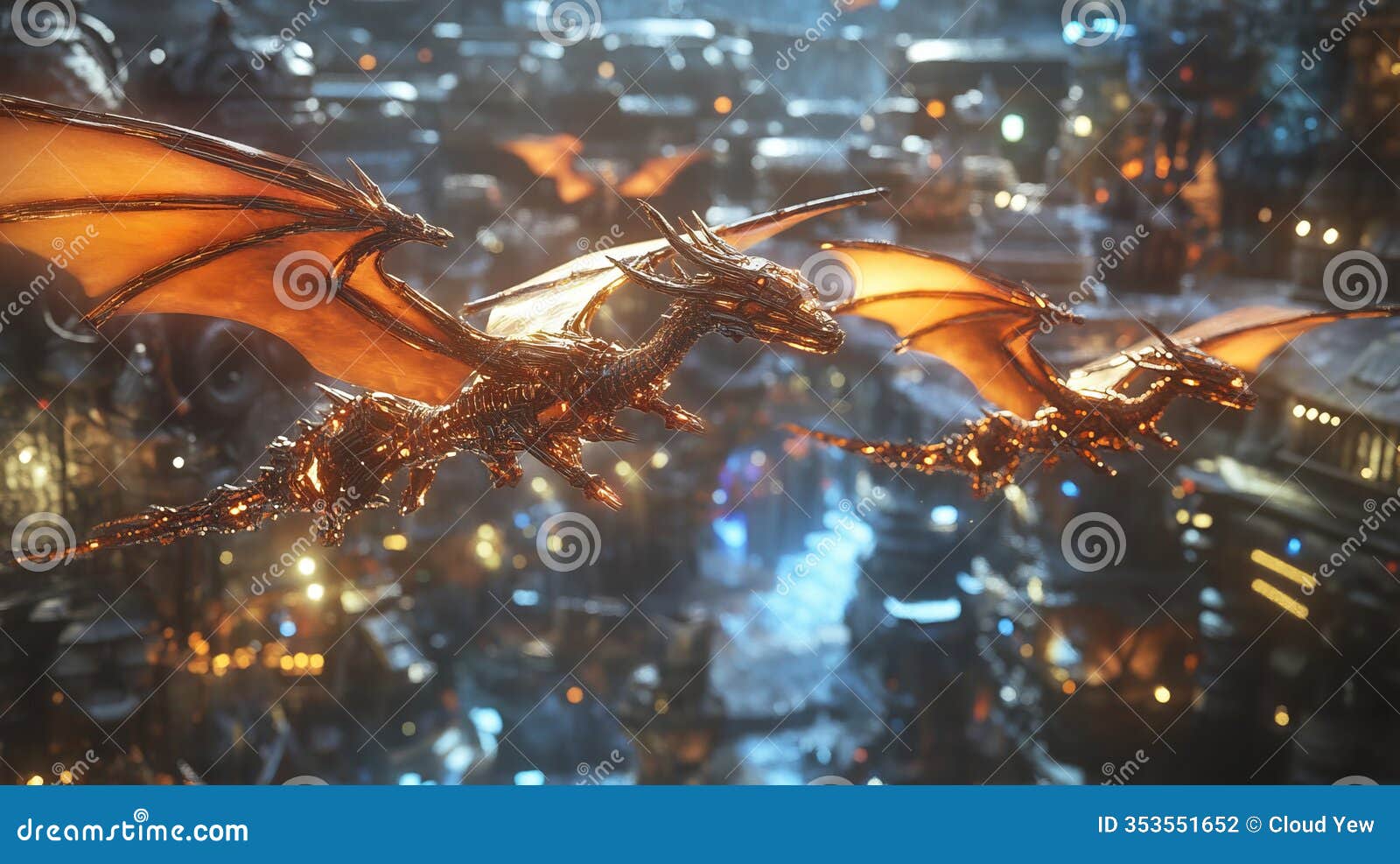 Two Dragons Flying Above The Waves (serpents) In Japanese New Year, 2024 Year Of The Dragon ...