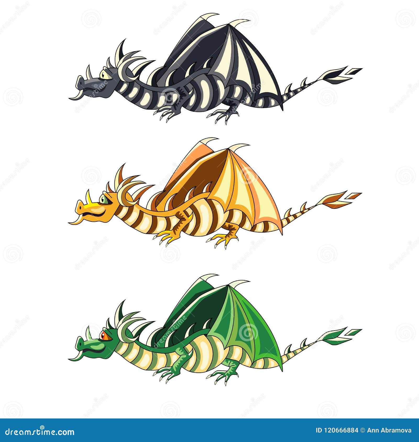 Three Dragons With Red And Blue Eyes Stock Photography | CartoonDealer ...