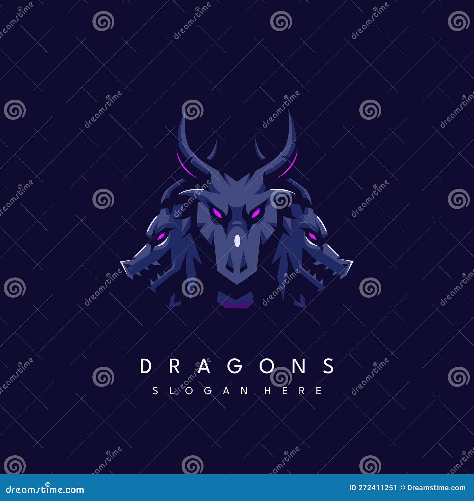 Three Dragons Logo stock vector. Illustration of google - 272411251