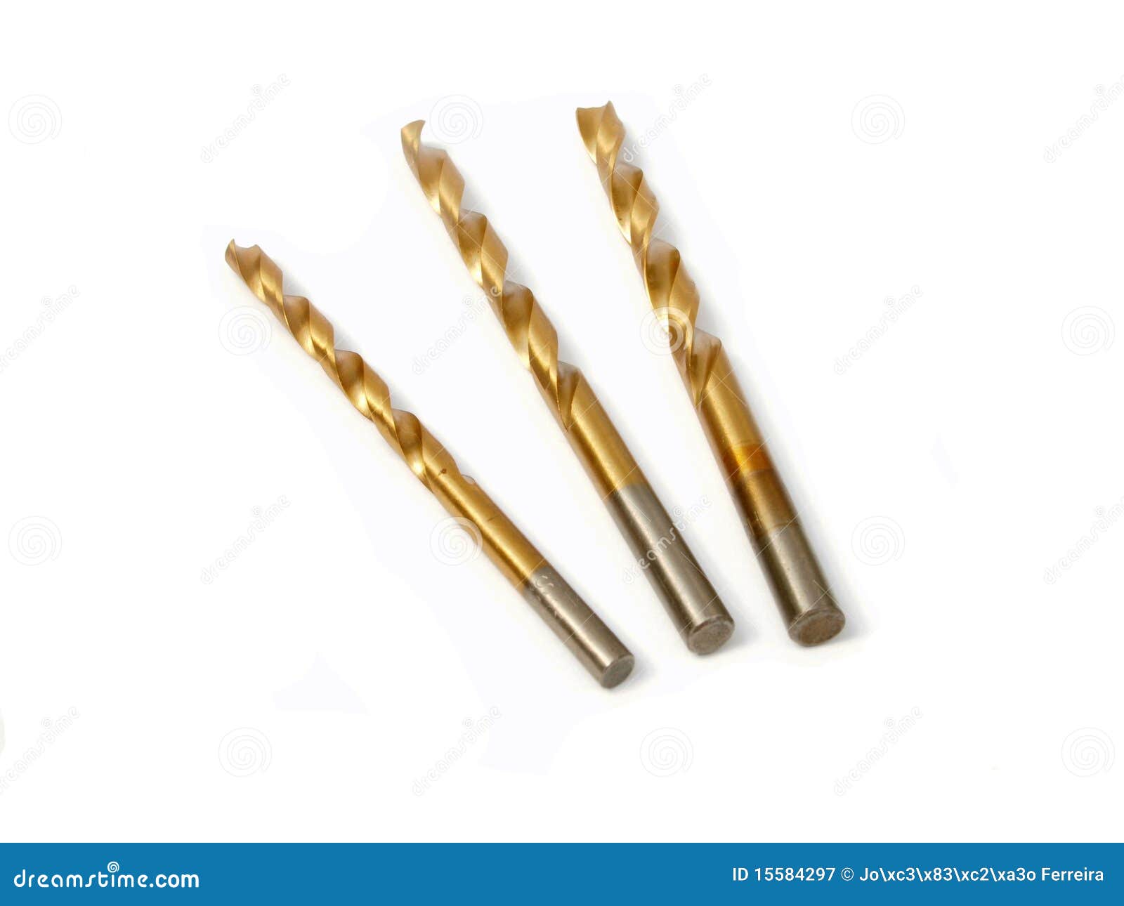 Three drill bit stock image. Image of industrial, cutting - 15584297