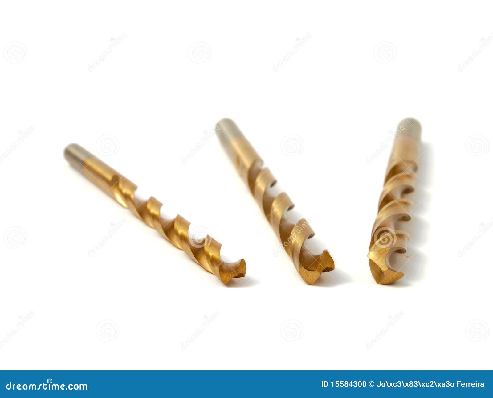 Three drill bit stock photo. Image of metalwork, cutting - 15584300