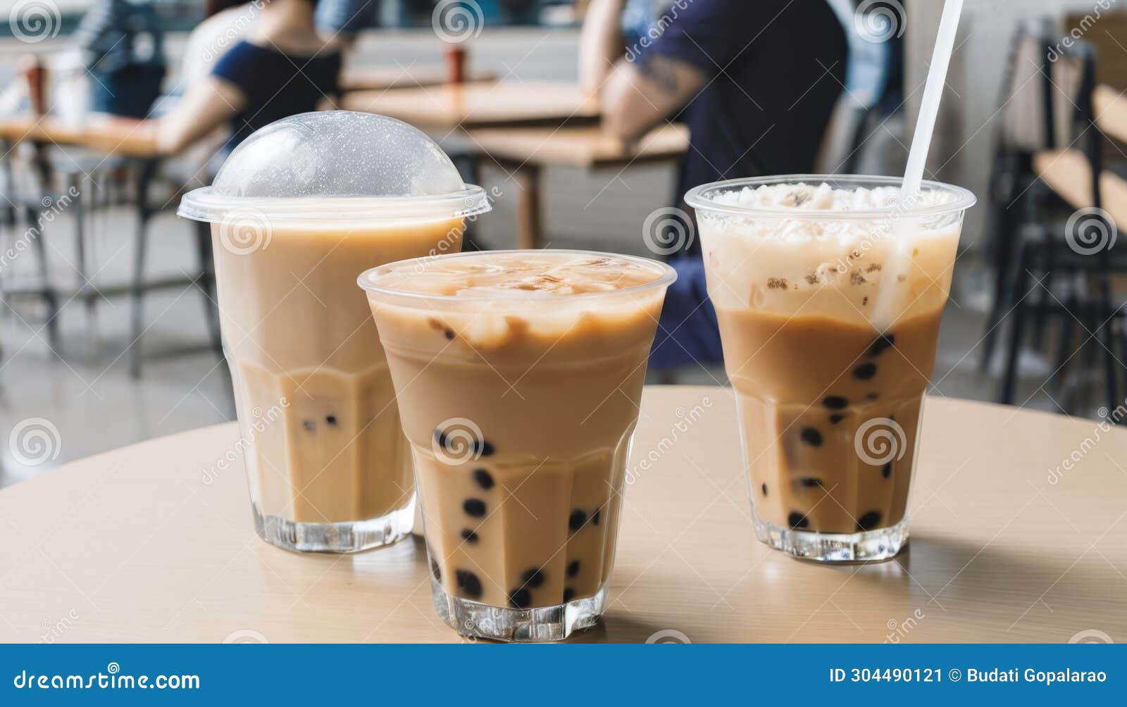 Three Drinks with Bubbles in Them on a Table Stock Illustration ...