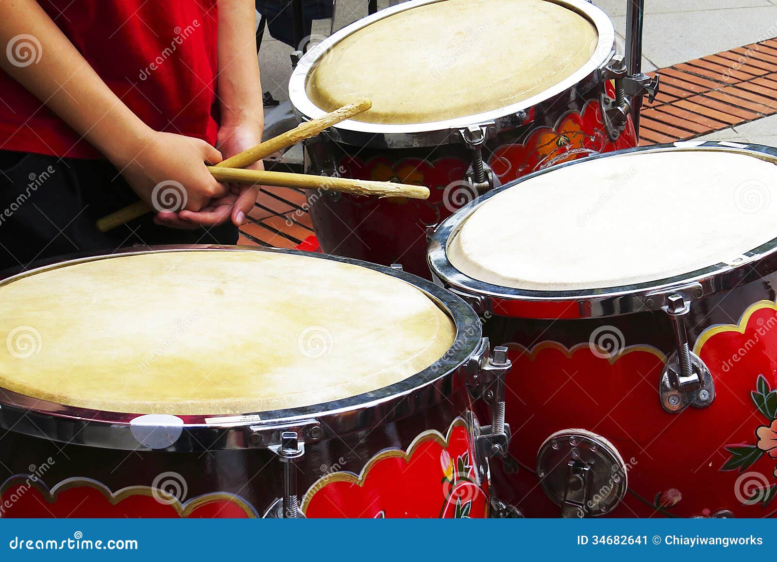 Three drums stock image. Image of classical, material - 34682641