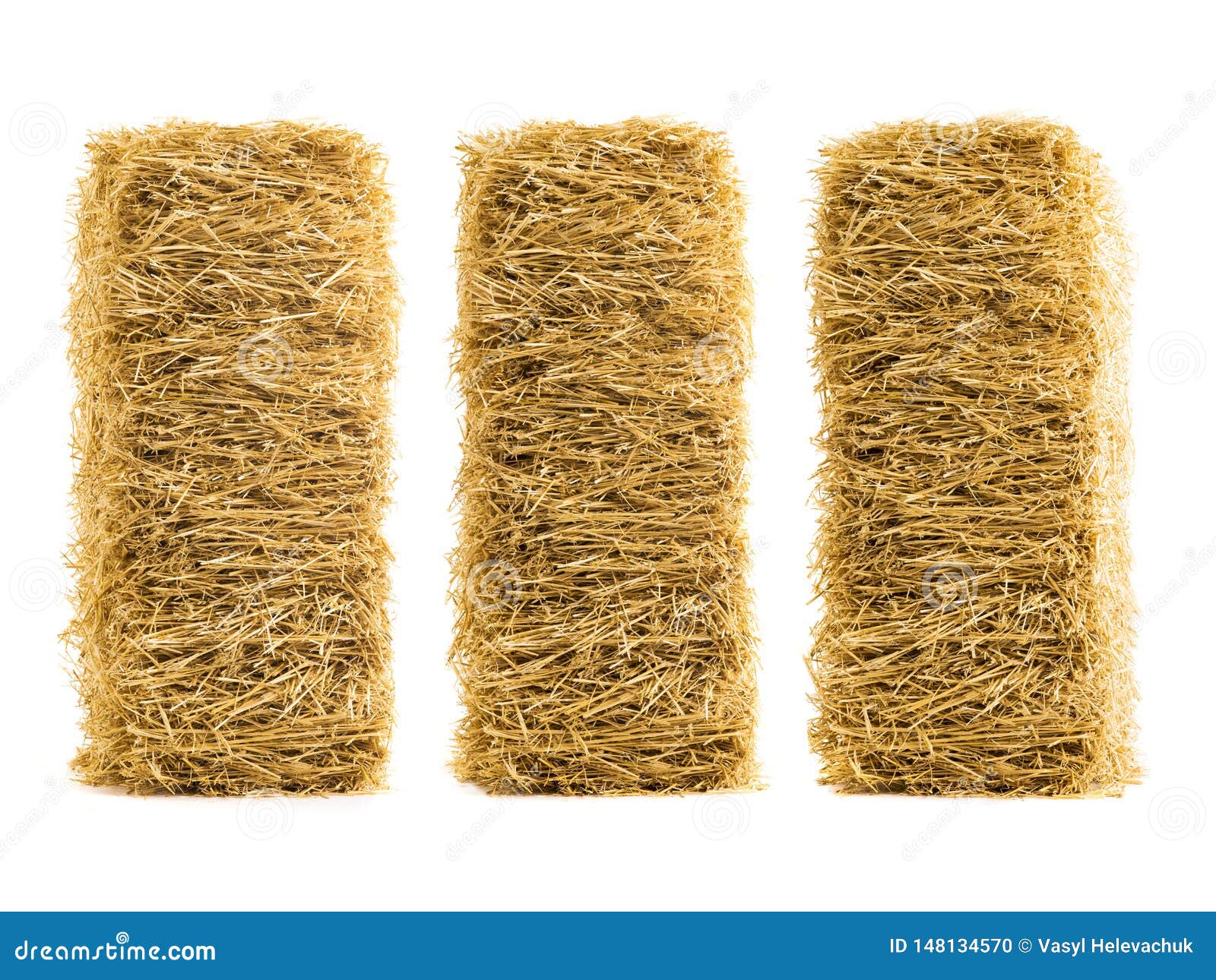 Three Dry Haystack Isolated Stock Photo - Image of bale, wheat: 148134570